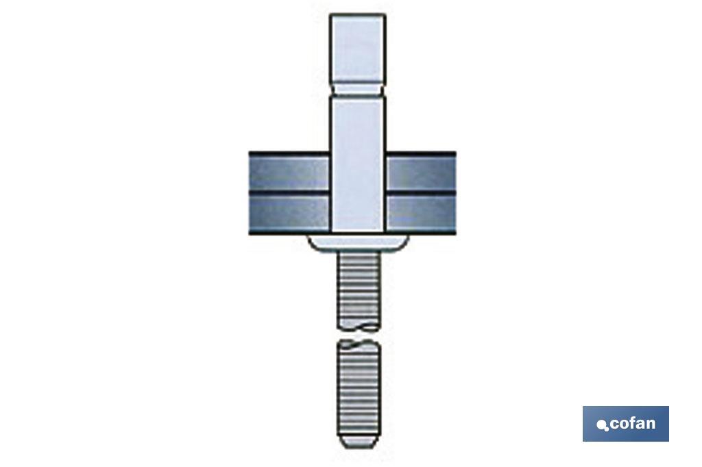 Remaches Acero Estructural Cabeza Alomada | Cofan