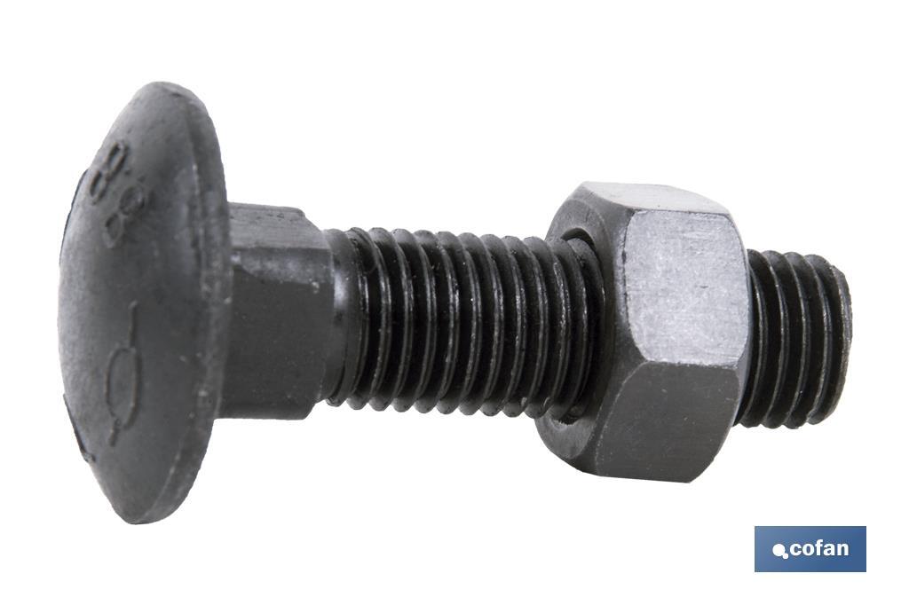 Tornillo Carrocero+tuerca en Acero Negro | Cofan