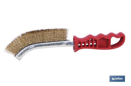 Cepillo universal de acero latonado | Mango ergonómico rojo | Longitud ...