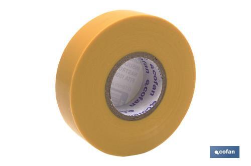 Cinta Aislante | 180 Micras | Color Amarilla | 19 mm x 20 Metros | Cofan