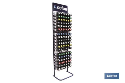 Display stand for 126 acrylic spray paint (different colours) | Cofan