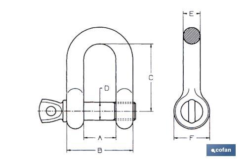 Grillete Recto Galvanizado | Cofan