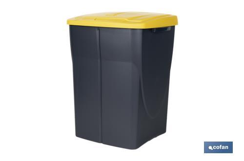 Cubo de basura amarillo para reciclar plásticos y envases | Tres ...