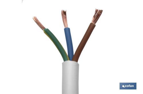 Rollo Cable Eléctrico de 100 m | PVC H05VV-F | Sección 3 x 1 mm2 ...